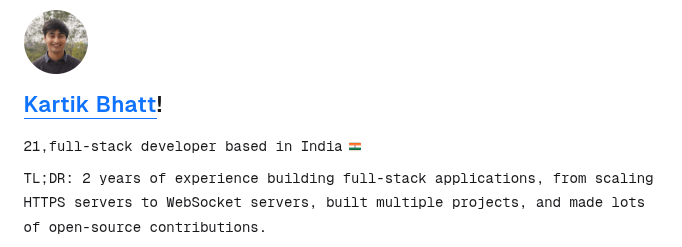 Kartik Bhatt - Full Stack Developer & Web3 Enthusiast